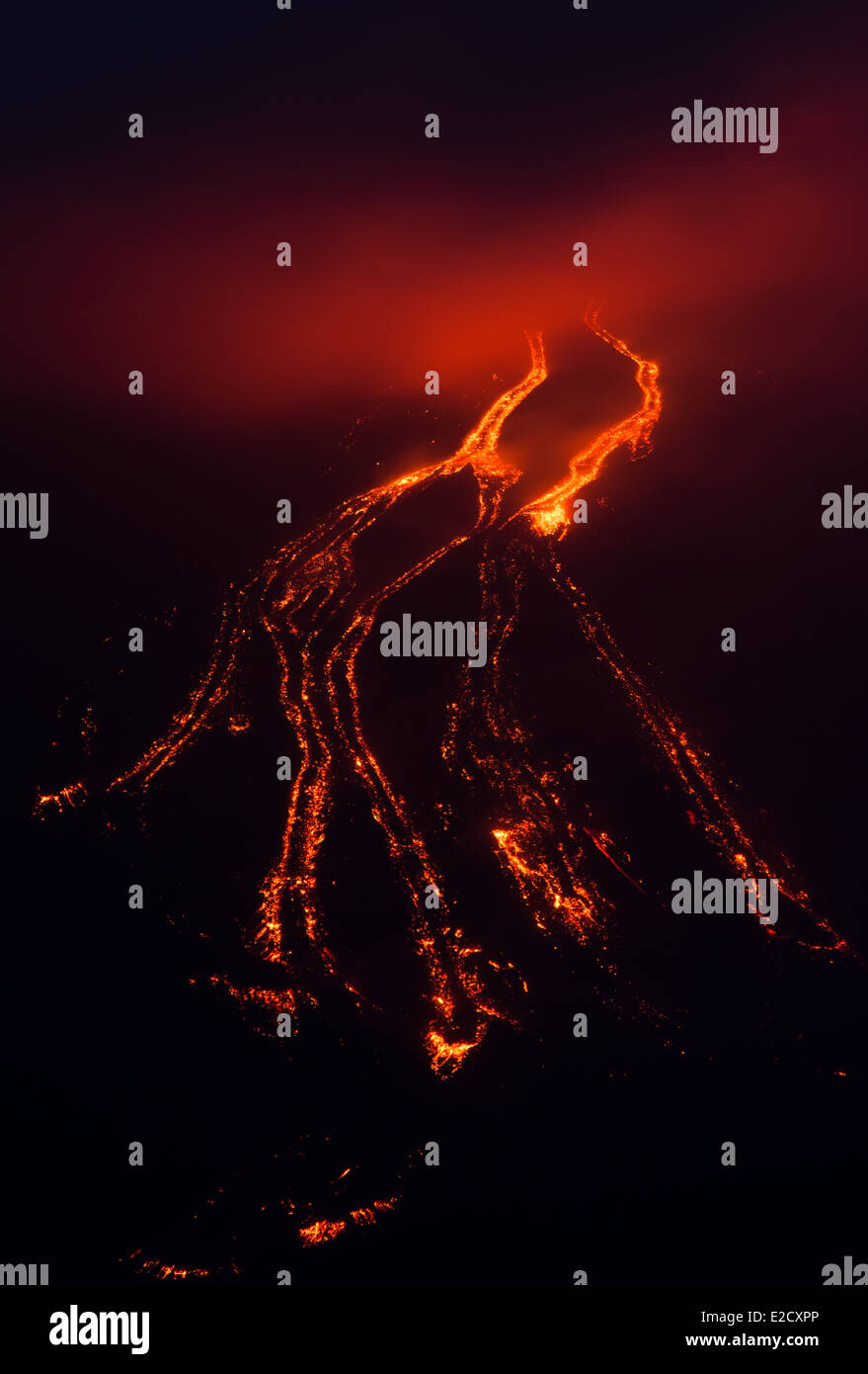 Lava flows from an eruption at Mt Etna volcano Stock Photo - Alamy