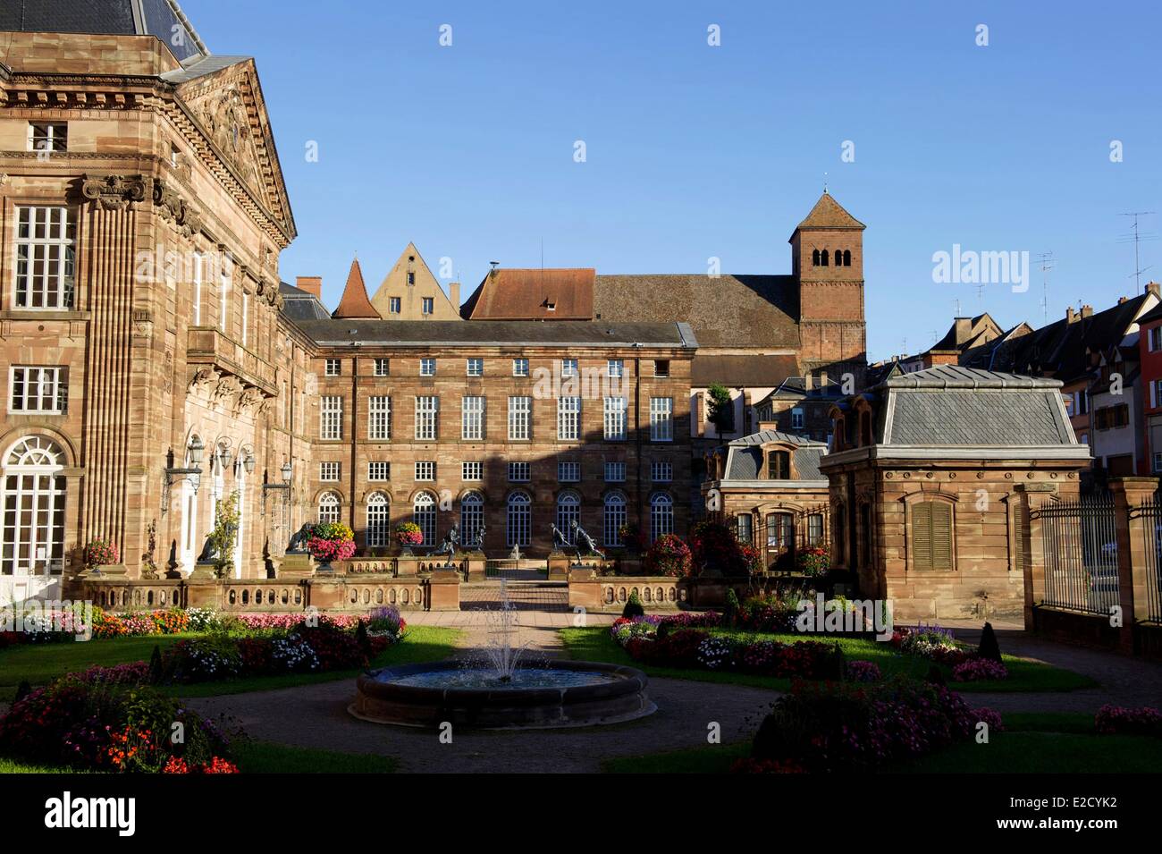 France Bas Rhin Saverne the Rohan castle and Notre Dame de la Nativite ...