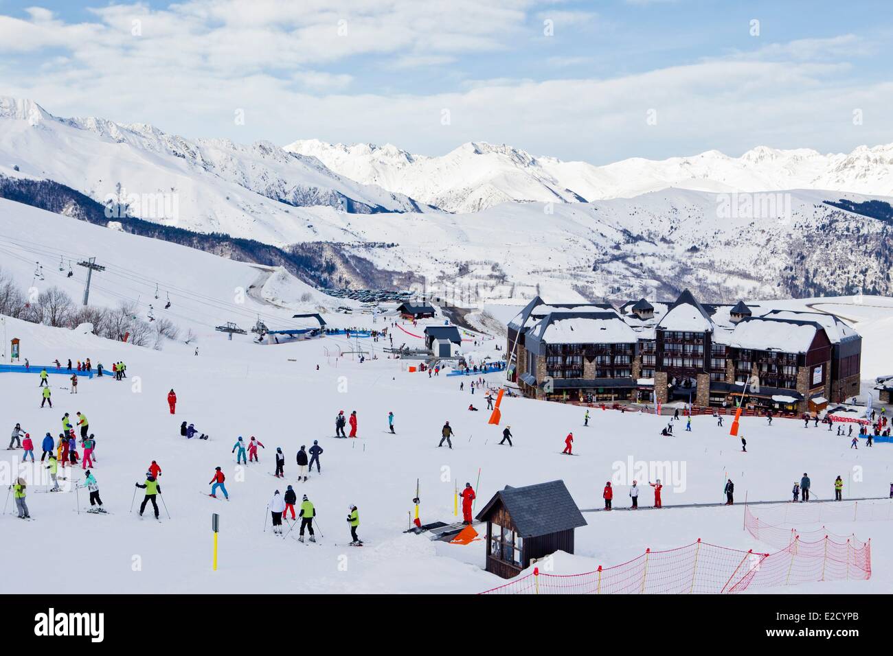 France Hautes Pyrenees ski resort of Peyragudes Peyresourde slopes ...