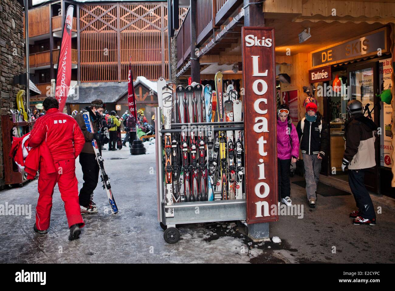 France Hautes Pyrenees ski resort of Peyragudes Peyresourde slopes ski ...