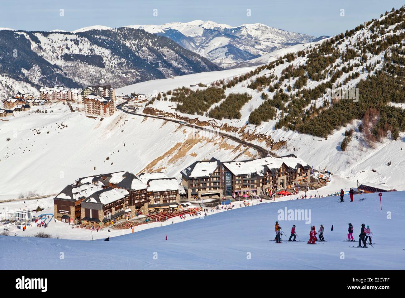 France Hautes Pyrenees ski resort of Peyragudes Peyresourde slopes ...