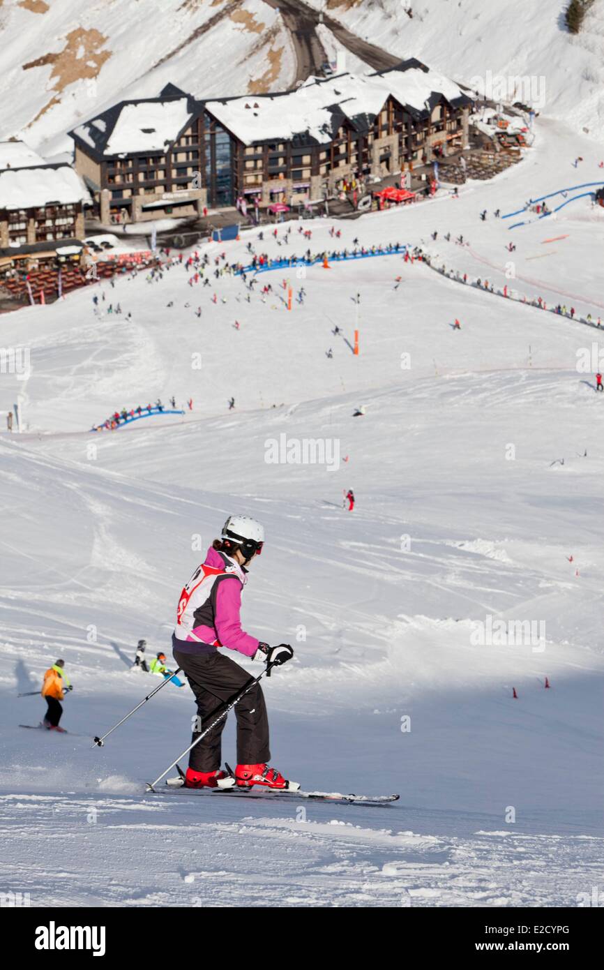 France Hautes Pyrenees ski resort of Peyragudes Peyresourde slopes ...
