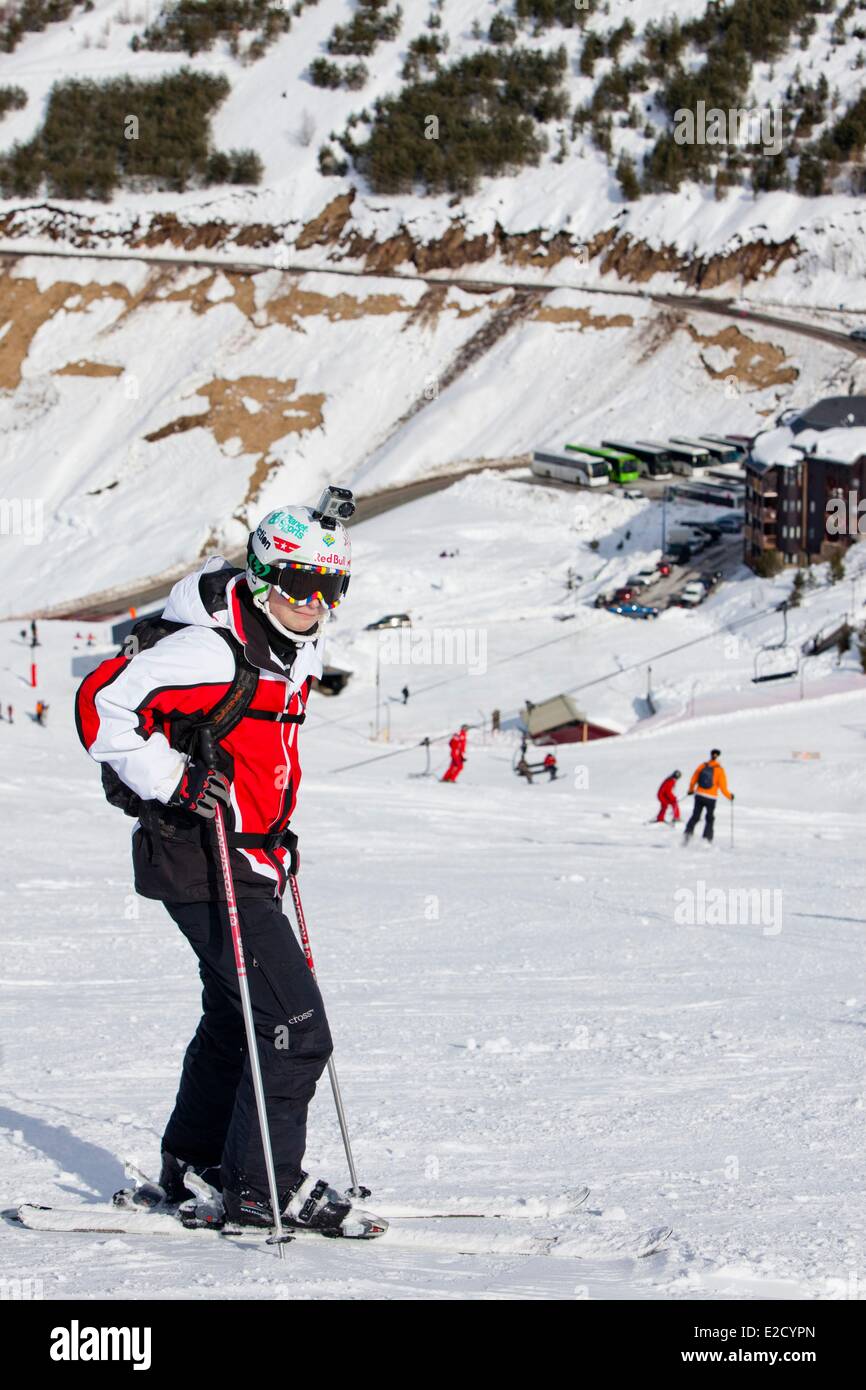 France Hautes Pyrenees ski resort of Peyragudes Peyresourde slopes ...