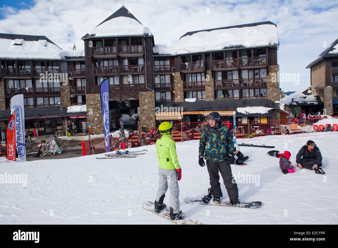 France Hautes Pyrenees ski resort of Peyragudes Peyresourde slopes ...