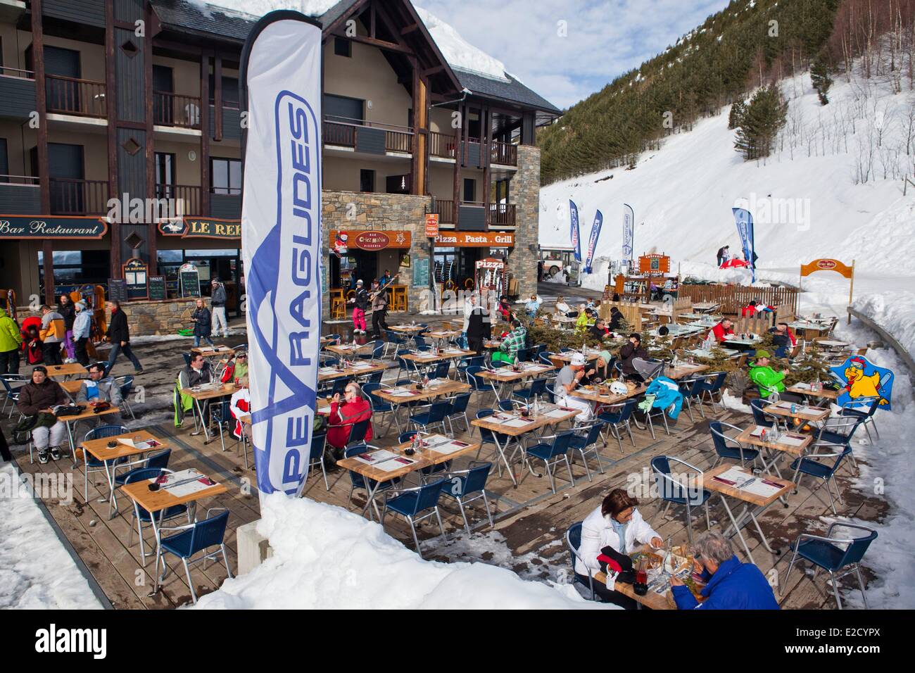 France Hautes Pyrenees ski resort of Peyragudes Peyresourde slopes ...