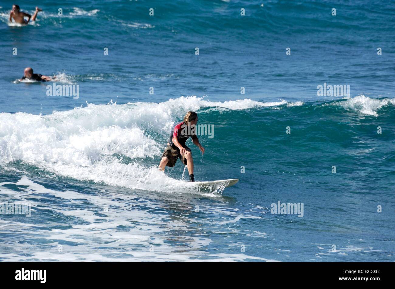 France Guadeloupe (French West Indies) Saint Barthelemy Toiny surfers ...