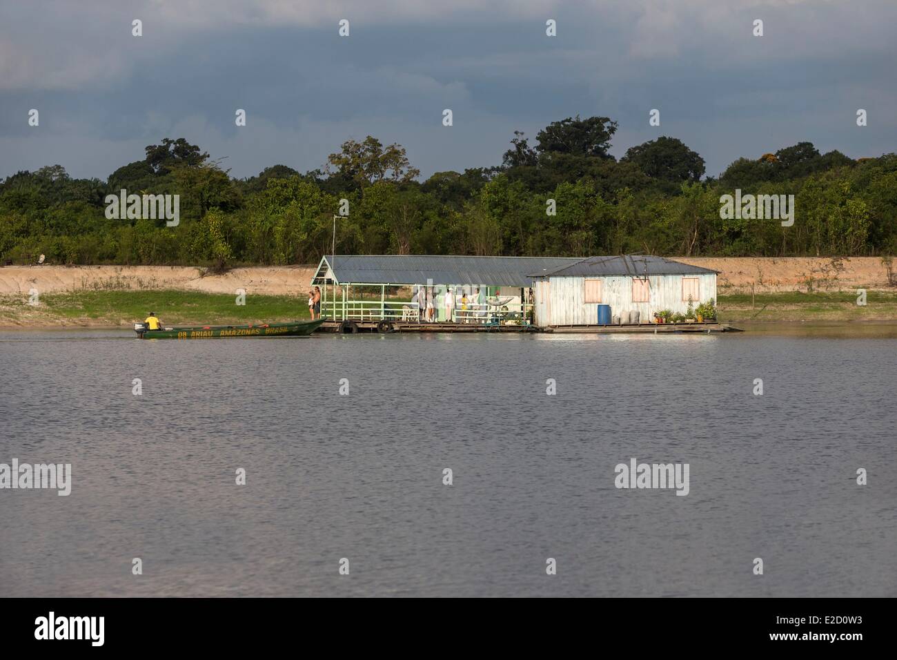 Brazil Amazonas state Amazon river basin floating house along the Rio ...