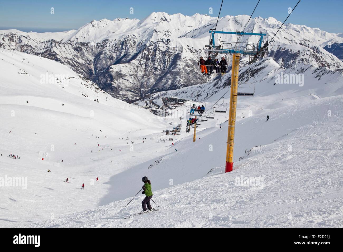 France Hautes Pyrenees Luz Ardiden the ski resort Stock Photo - Alamy