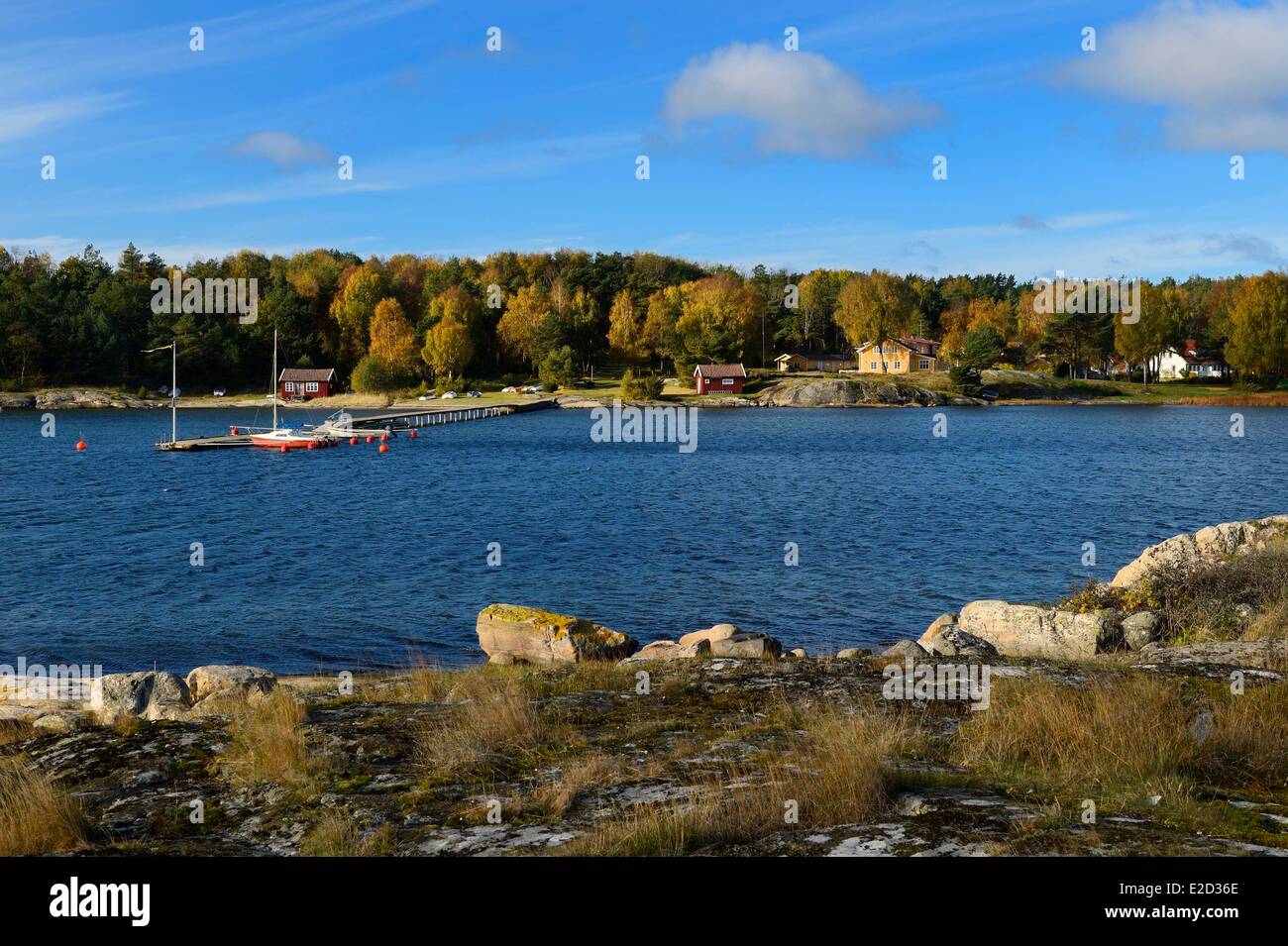 Sweden Vastra Gotaland Koster Islands Sydkoster Bergdalen houses and ...