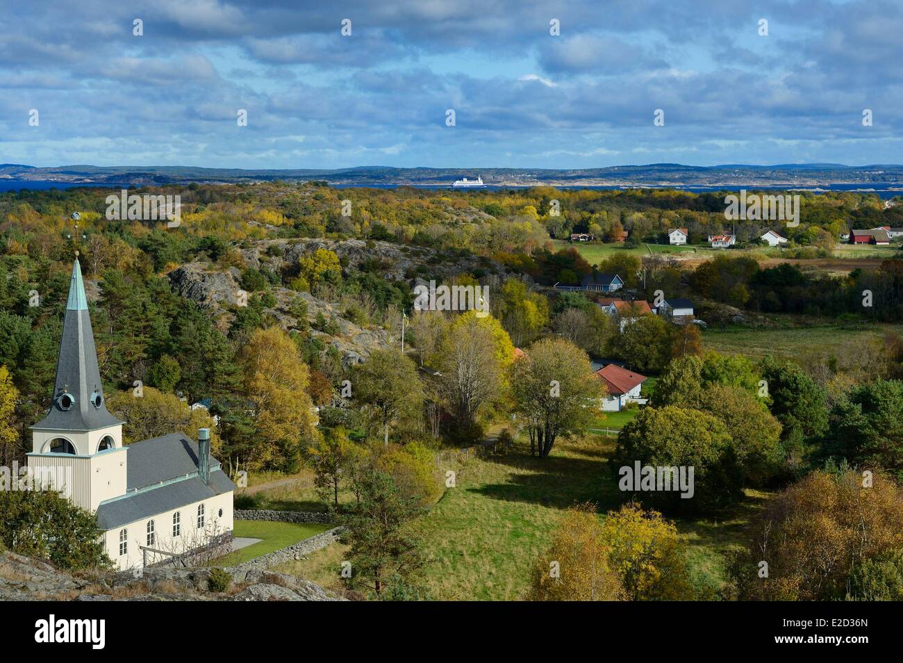 Sweden Vastra Gotaland Koster Islands Sydkoster the island church seen ...
