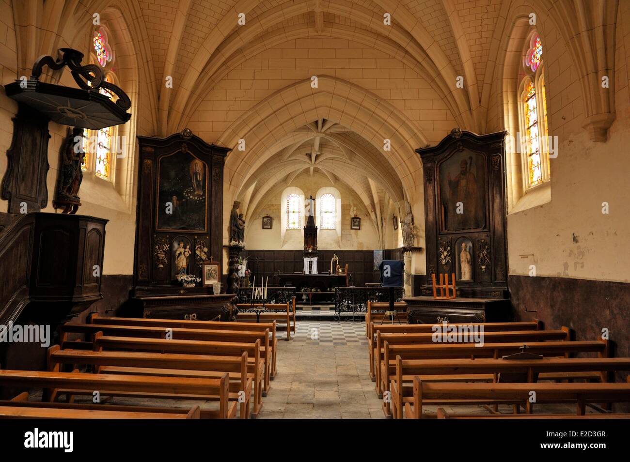 France Pas de Calais Nedon inside the church Stock Photo - Alamy