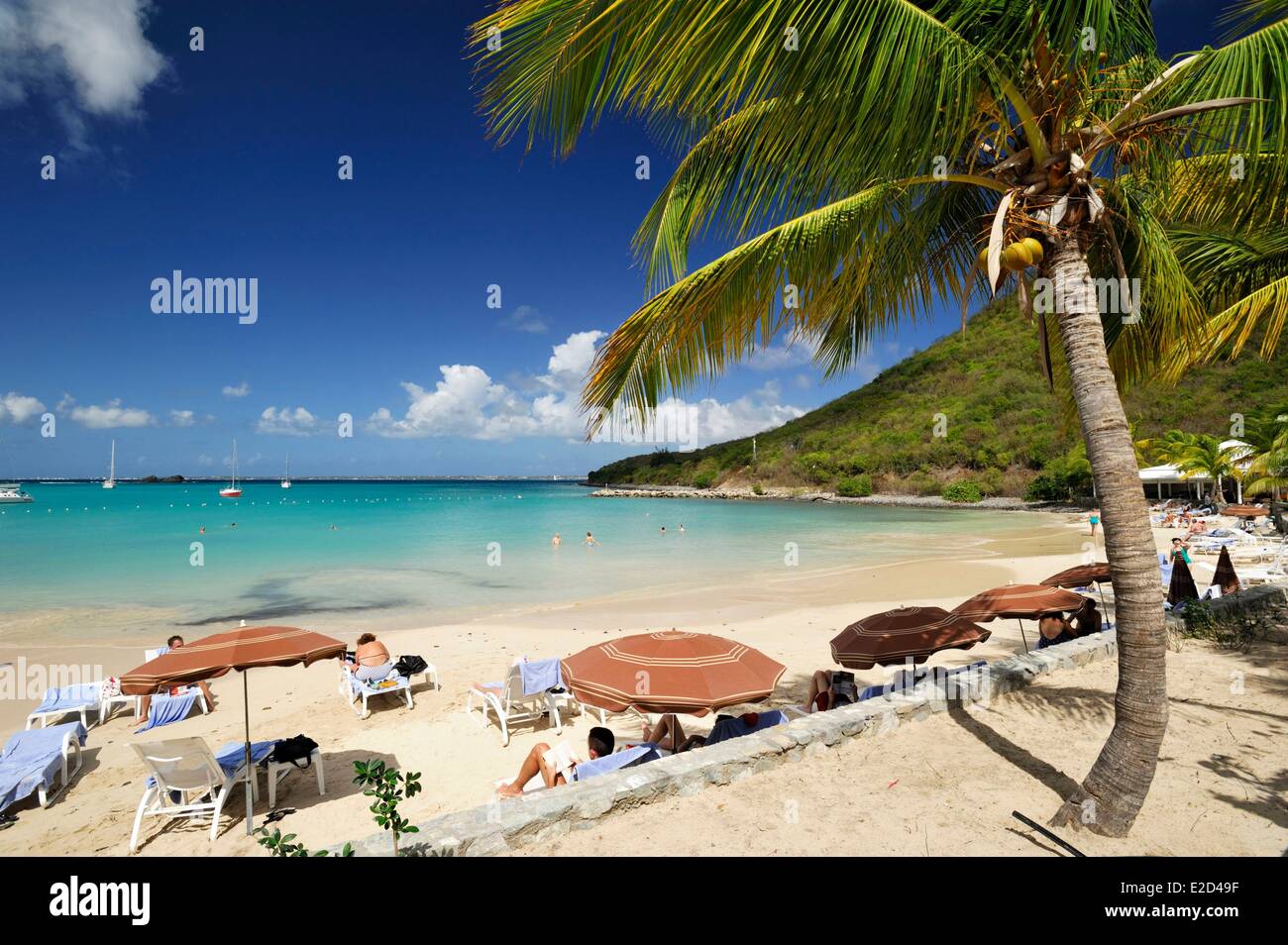 France Guadeloupe Saint Martin anse Marcel bay view from the beach ...