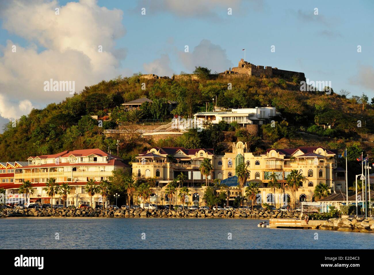 France Guadeloupe Saint Martin Marigot Fort Saint Louis atop the hill ...