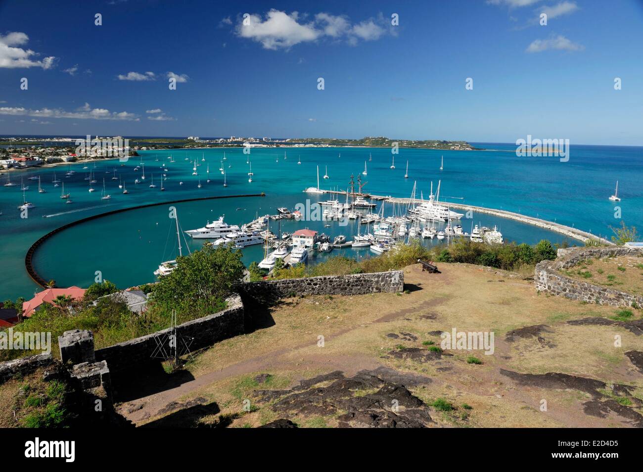 France Guadeloupe Saint Martin Marigot view over the bay from Fort ...