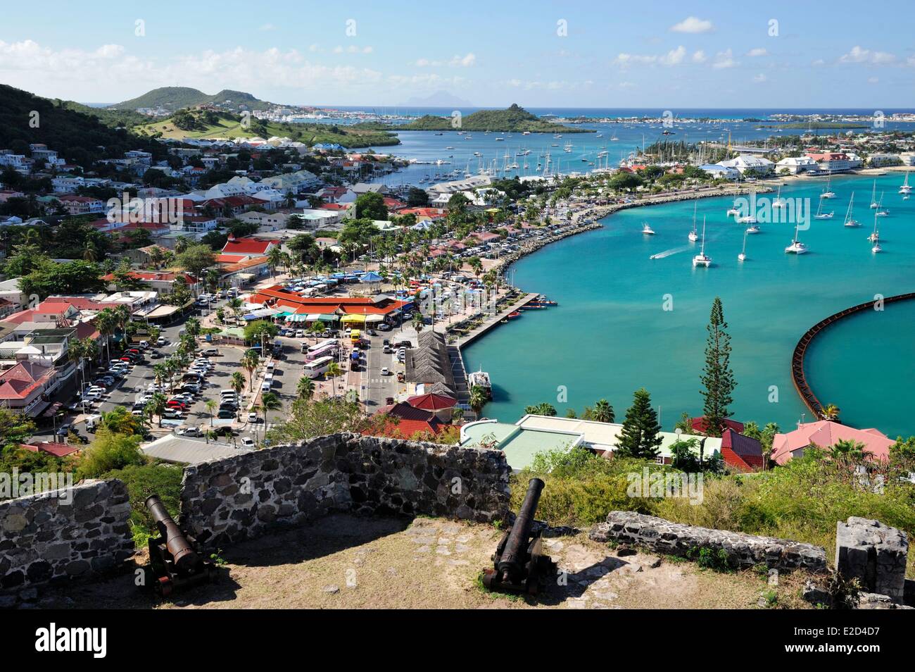 France Guadeloupe Saint Martin Marigot view from Fort Saint Louis Stock ...