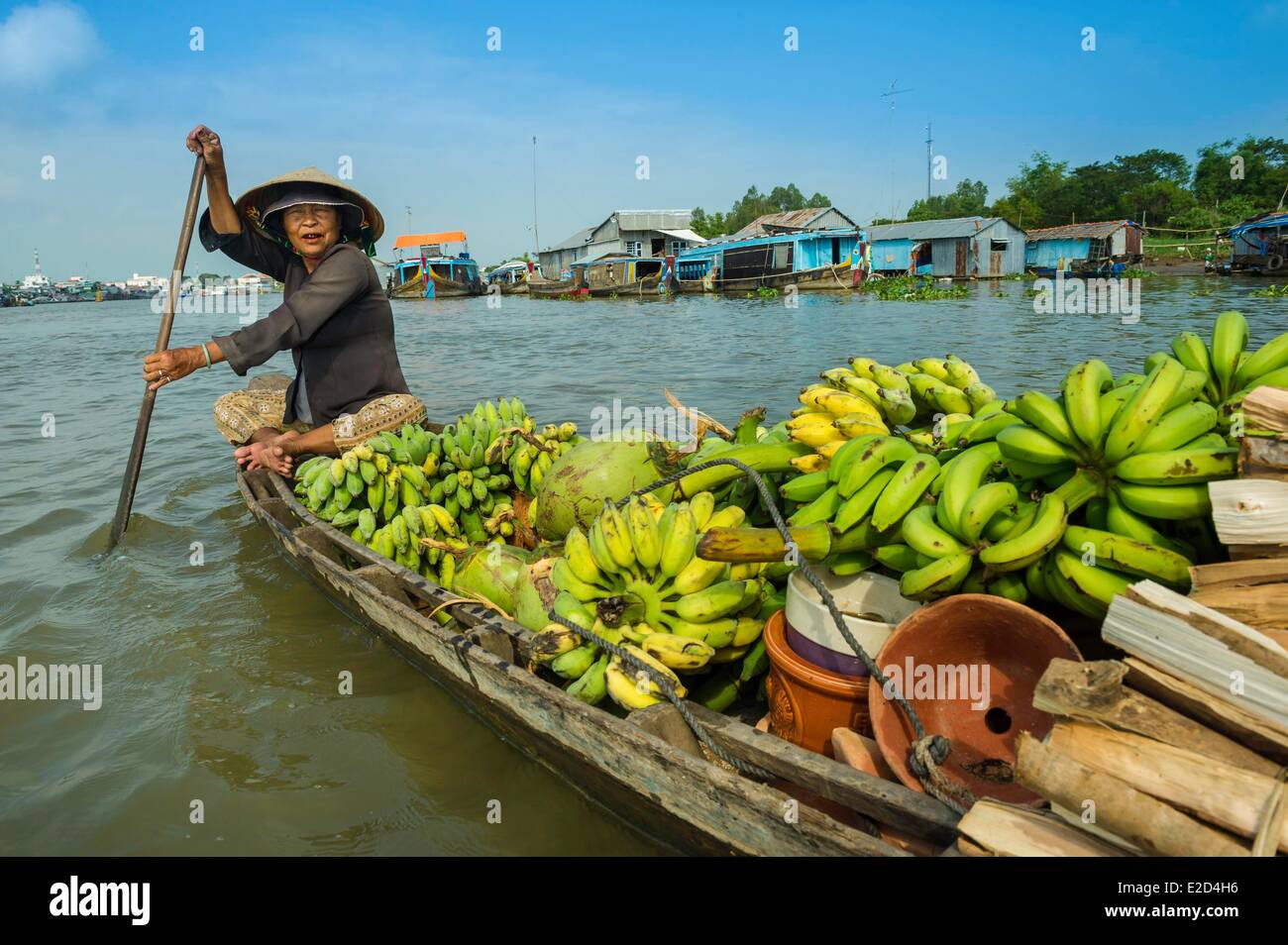 Vietnam An Giang Province Mekong Delta region Chau Doc floating market ...
