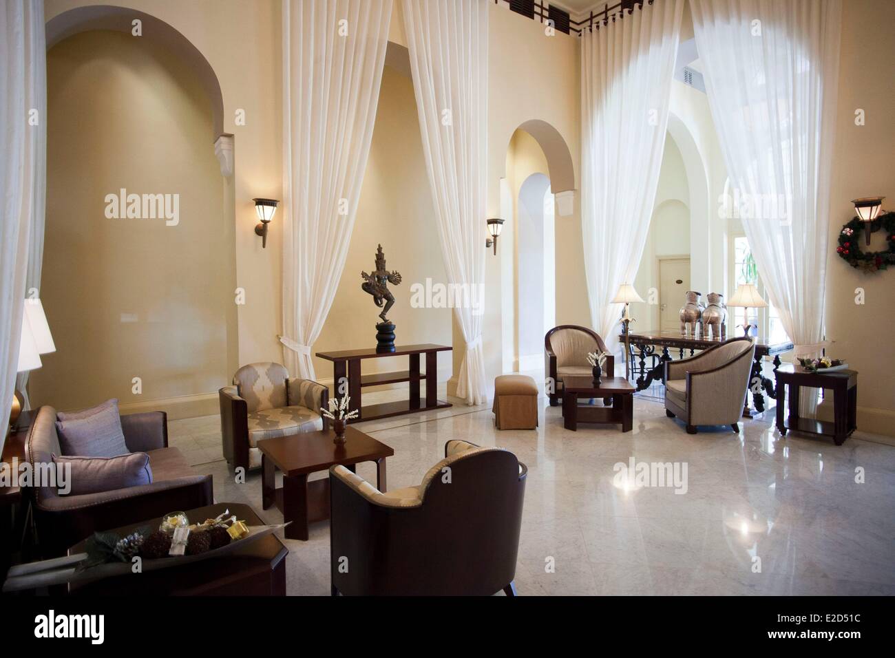Cambodia Phnom Penh Hotel The Royal lobby Stock Photo - Alamy