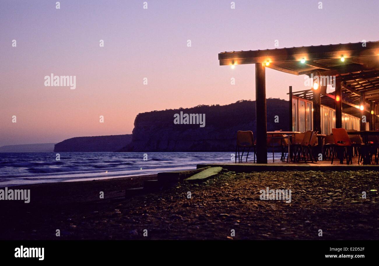 Cyprus Limassol district Kourion archaeological site beach hut at ...