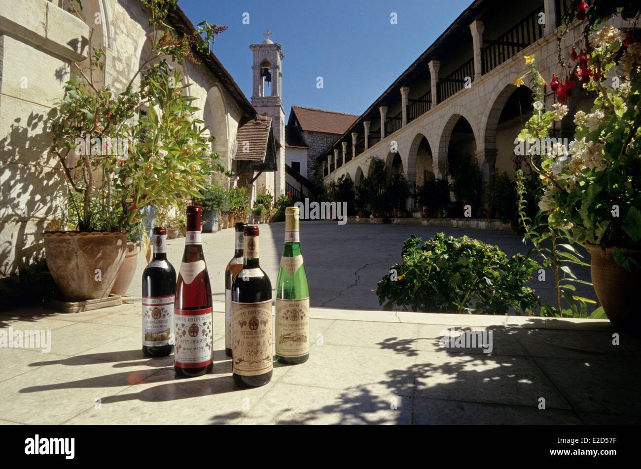 Cyprus Pano Panagia Chrysorrogiatissa monastery bottles of wine from ...