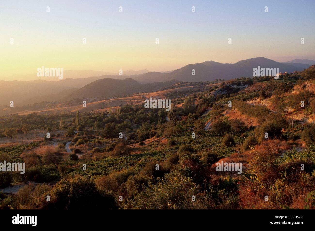 Cyprus Pano Panagia sunset panorama Stock Photo - Alamy