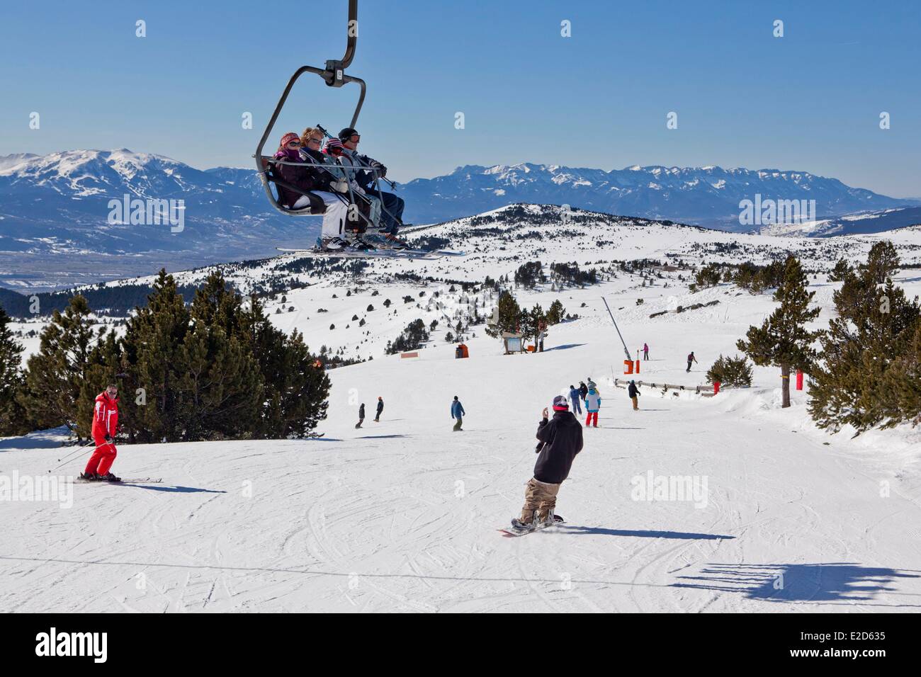 France Pyrenees Orientales ski resort of Font Romeu Pyrenees 2000 Stock ...