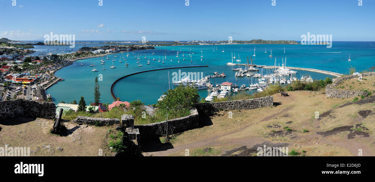 France Guadeloupe Saint Martin Marigot view over the bay from Fort ...