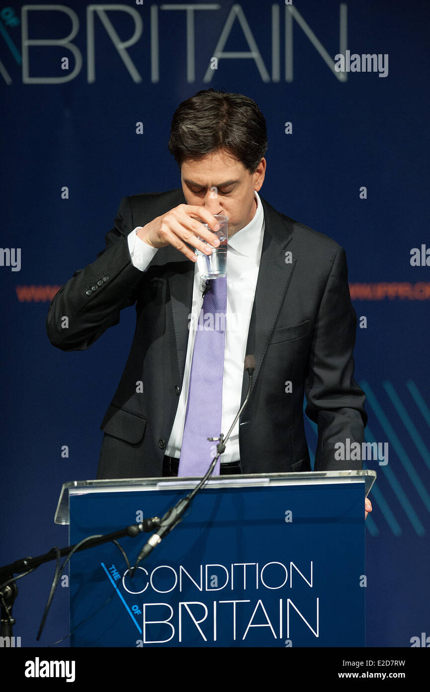 London, UK. 19th June, 2014. Labour Party leader Ed Miliband speaks ...