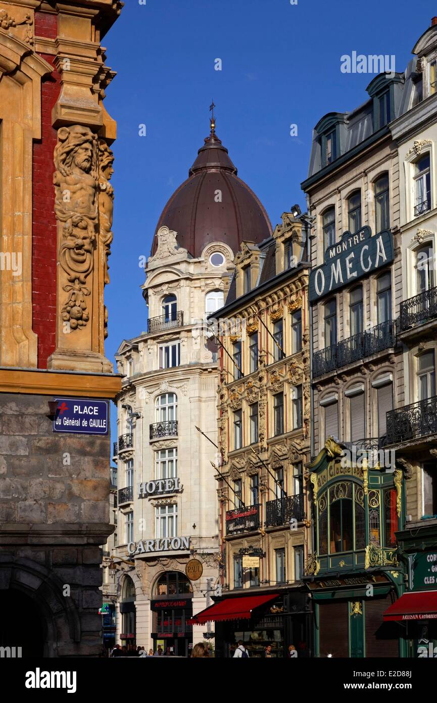France Nord Lille Old Town Old Exchange corner Stock Photo - Alamy