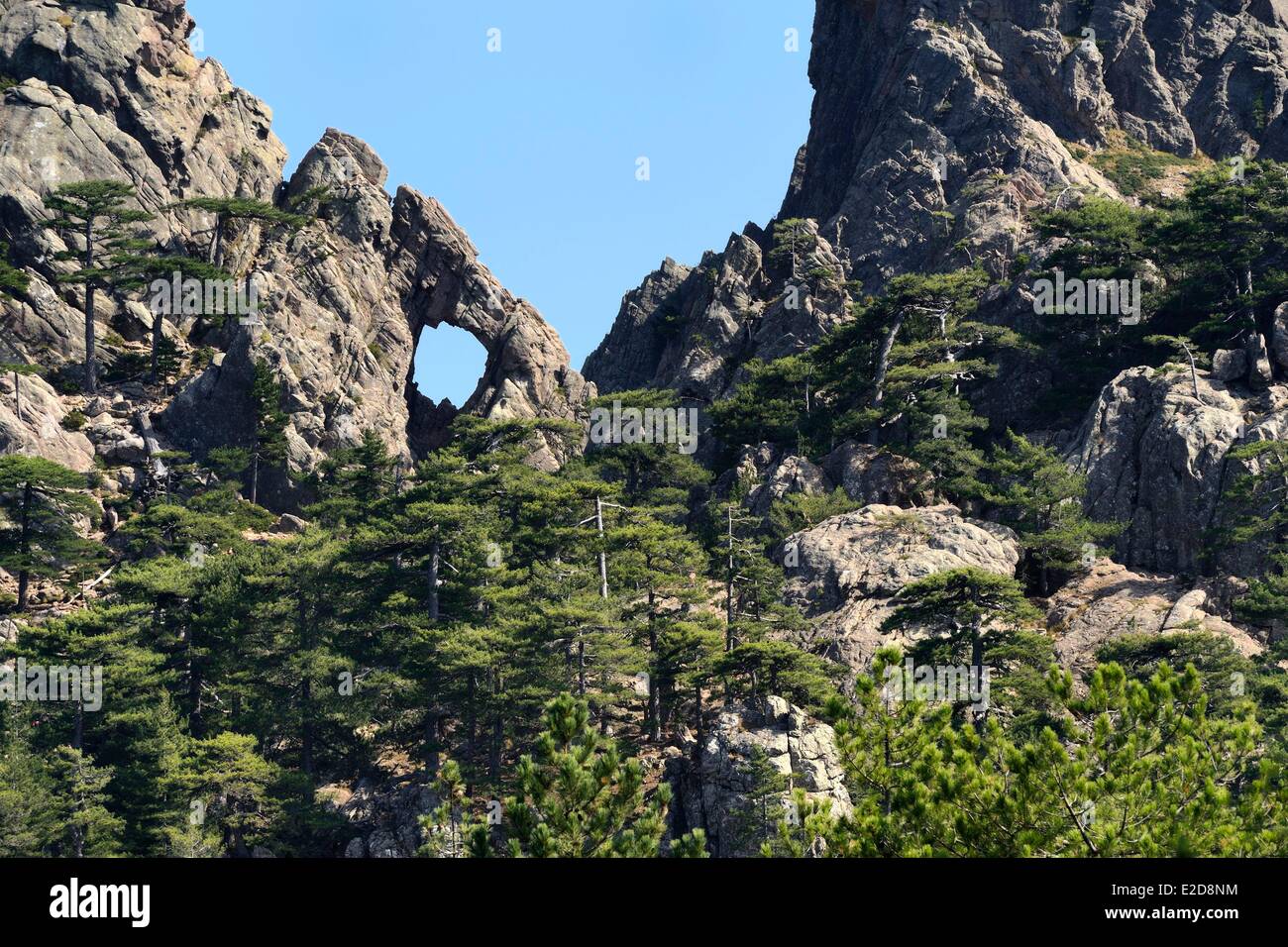 France Corse du Sud Alta Rocca Bavella place called Hole of the Bomb ...