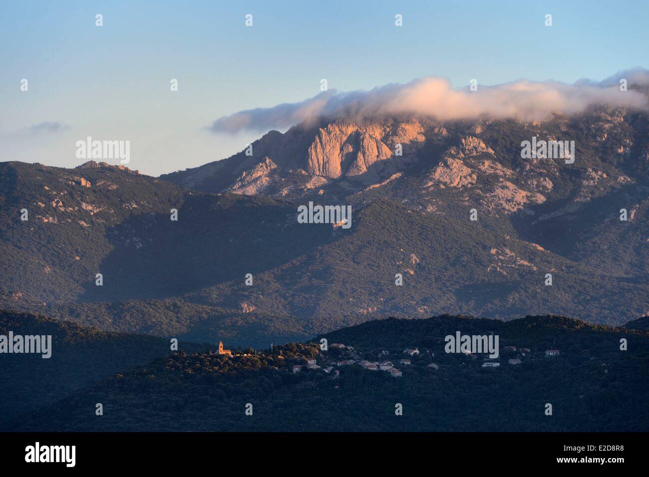 France, Corse du Sud, Alta Rocca, Fiumicicoli river valley and the ...