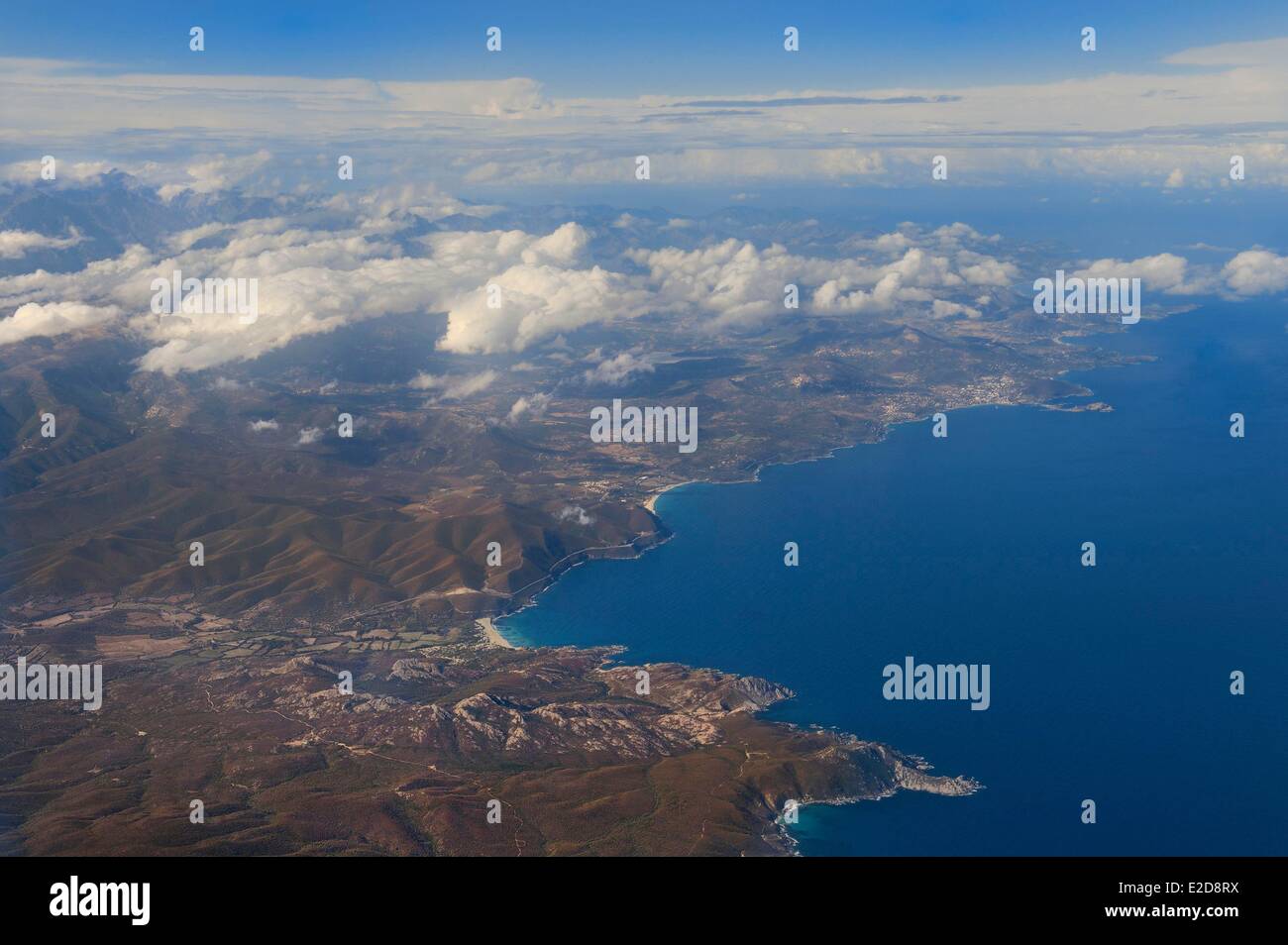 France, Haute Corse, the coast of Balagne from the Agriates desert and ...