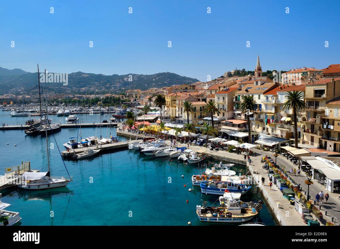 France, Haute Corse, Calvi, the harbour and quai Landry Stock Photo - Alamy