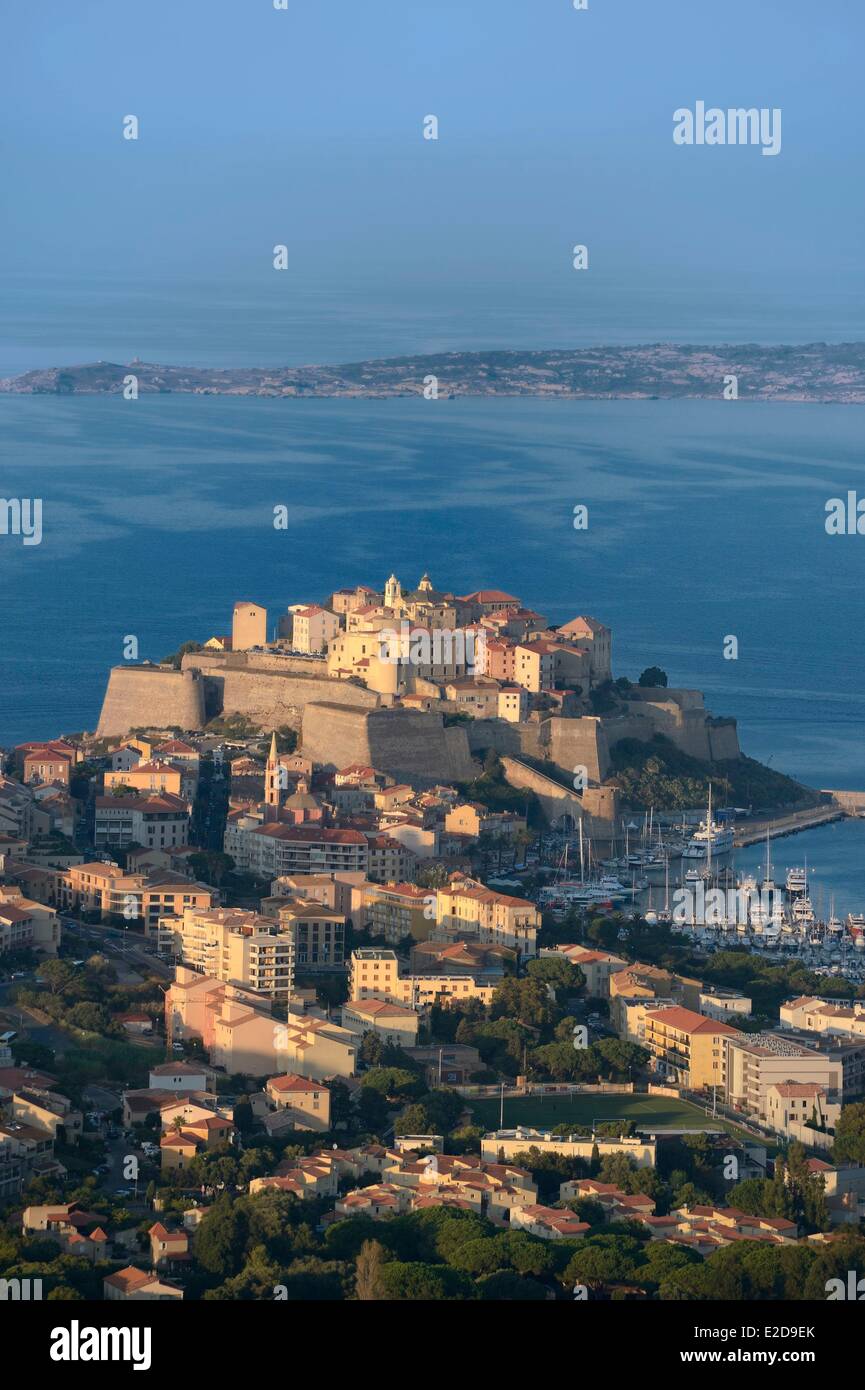 France, Haute Corse, Calvi and its Genoese citadel in the Bay of Calvi ...