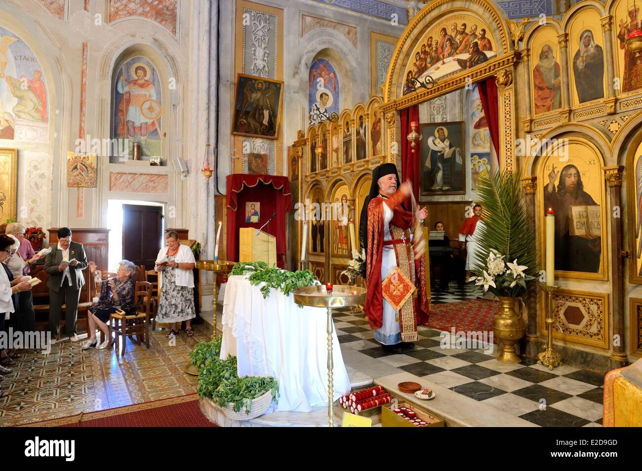 France, Corse du Sud, Cargese, Greek catholic church of Saint Spyridon ...