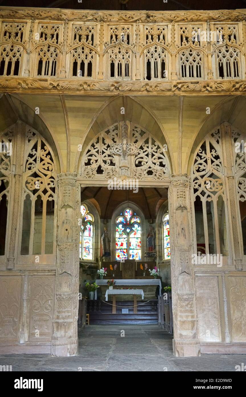 France Cotes d'Armor jube of the Loc Envel church Stock Photo - Alamy