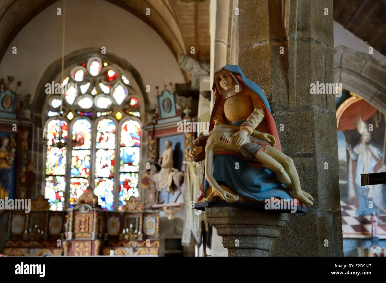 France Finistere Lannedern the Church of St Edern Stock Photo - Alamy
