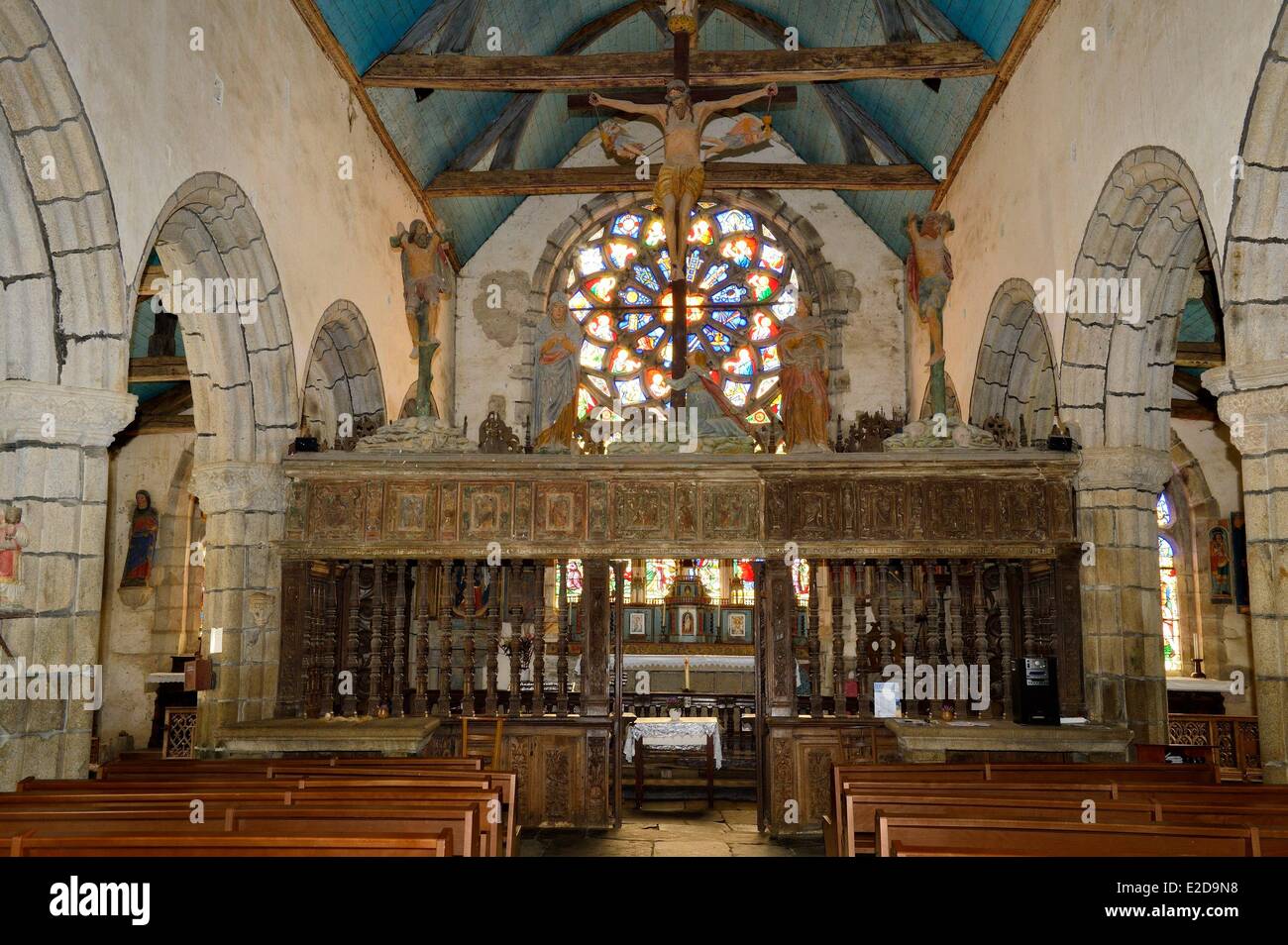France Finistere Saint Herbot late Gothic Chapel of St Herbot the rood ...