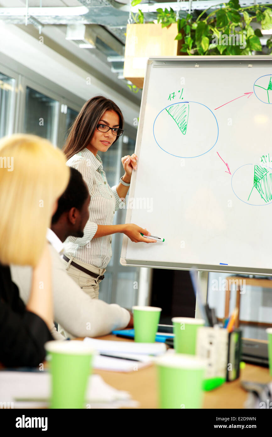 Young woman presenting information hi-res stock photography and images ...