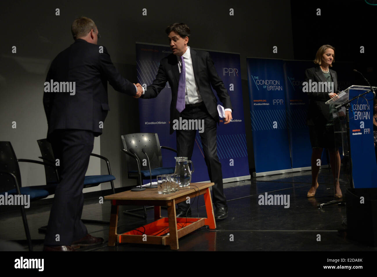 London, UK. 19th June, 2014. Labour leather shake hand with Nick Pearce ...