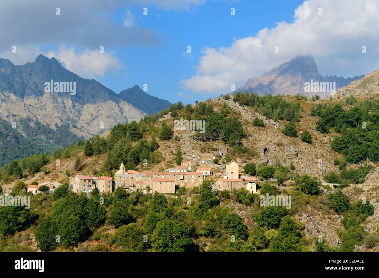France, Haute Corse, Niolu (Niolo) region, Calasima highest village in ...