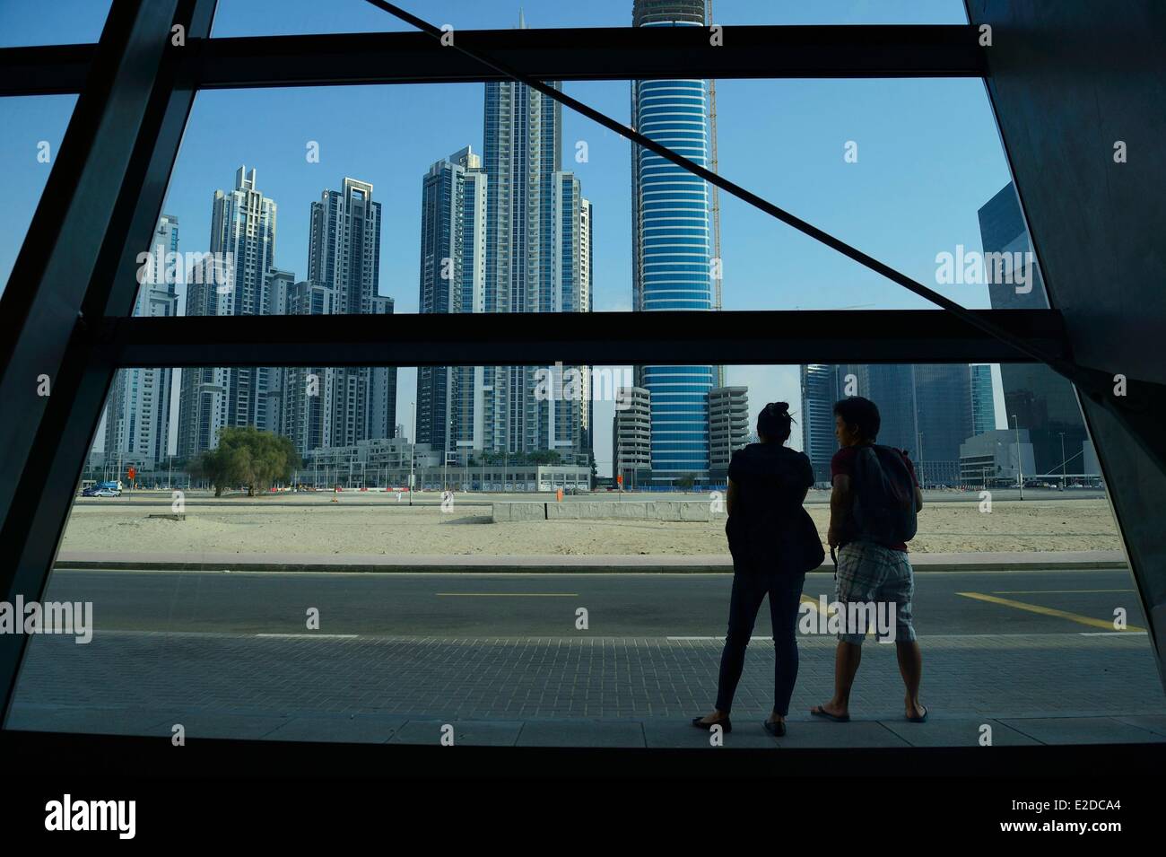 United Arab Emirates Dubai the area of Sheikh Zayed Road the main road ...