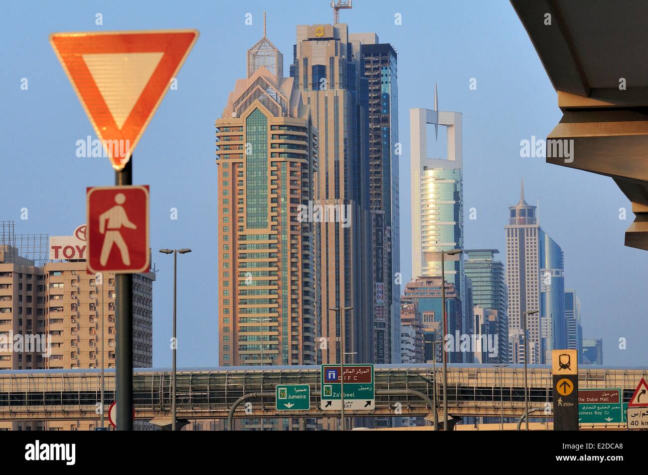 United Arab Emirates Dubai the area of Sheikh Zayed Road the main road ...