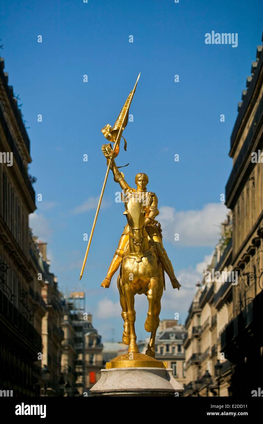 France Paris statue of Joan of Arc up Pyramids Stock Photo - Alamy