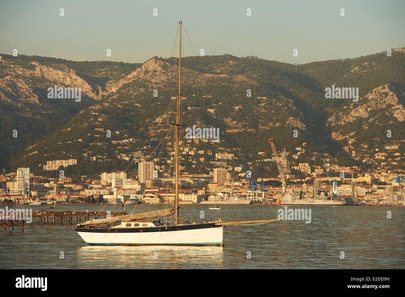 France Var Toulon views of the city and the harbour Stock Photo - Alamy