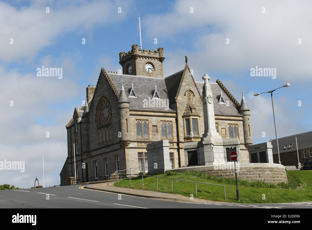 Exterior of Lerwick town hall Shetland Scotland June 2014 Stock Photo ...