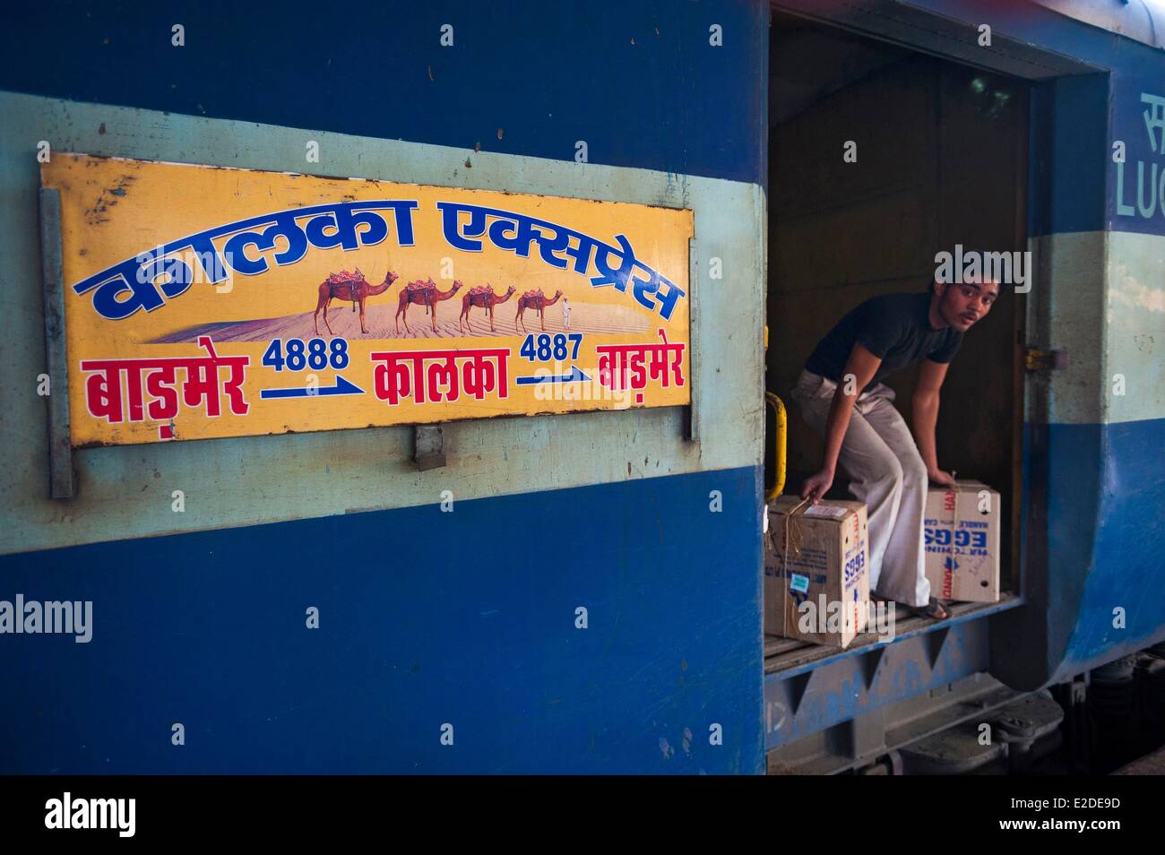India Rajasthan state Jodhpur train arriving Stock Photo - Alamy