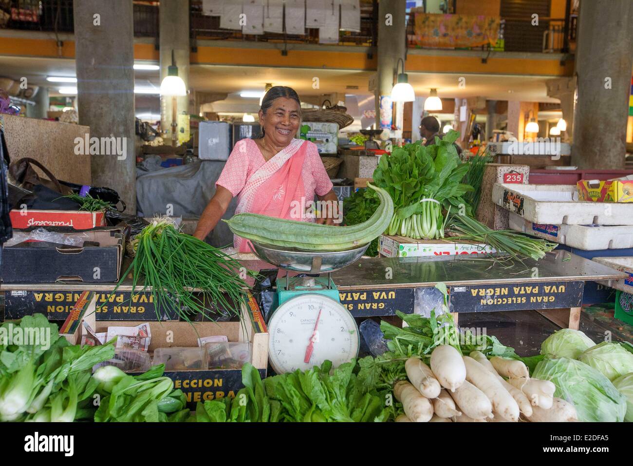 Mauritius, Port Louis district, Port Louis, the central market Stock ...