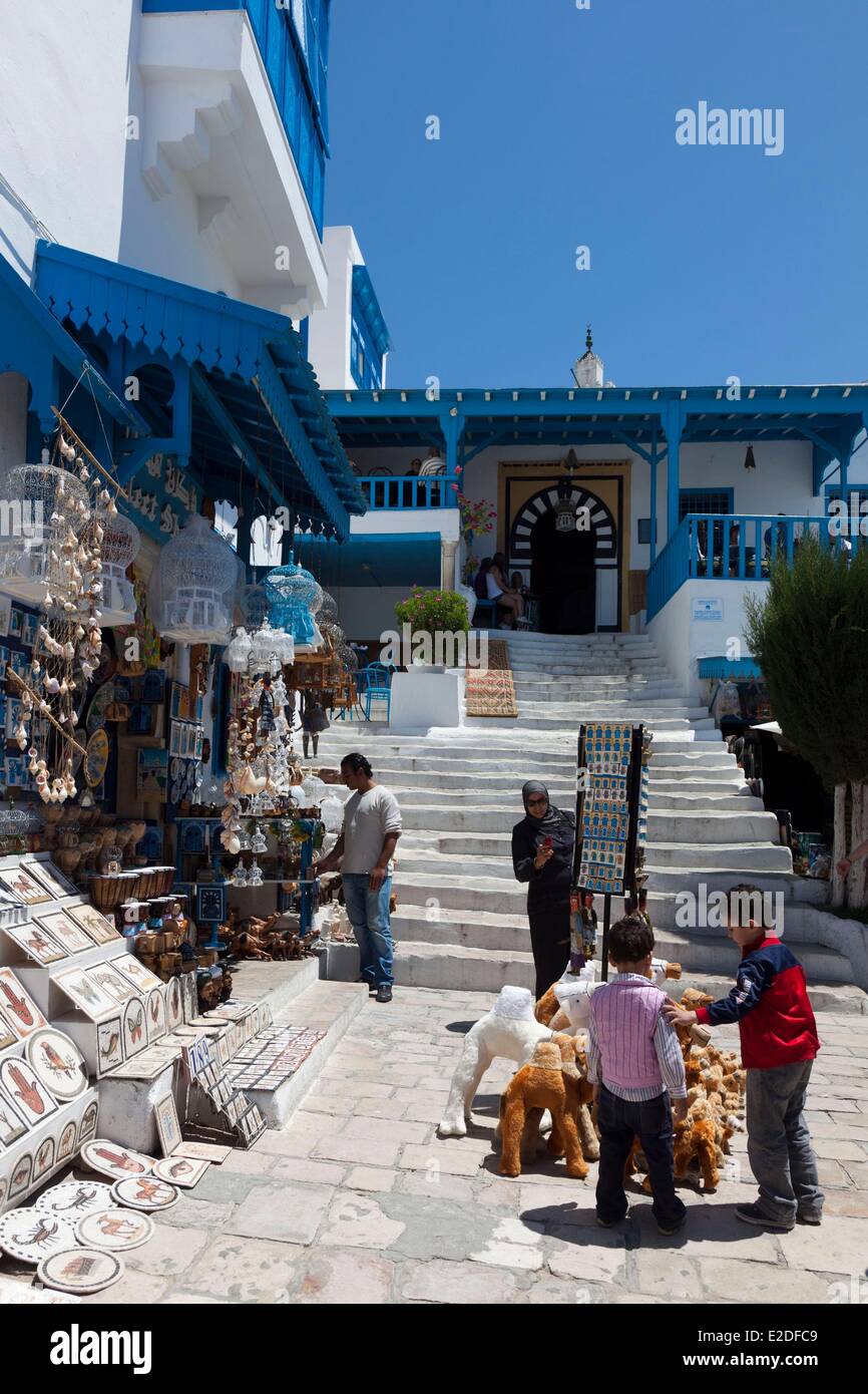 Tunisia, Sidi Bou Said, Cafe des Nattes Stock Photo - Alamy