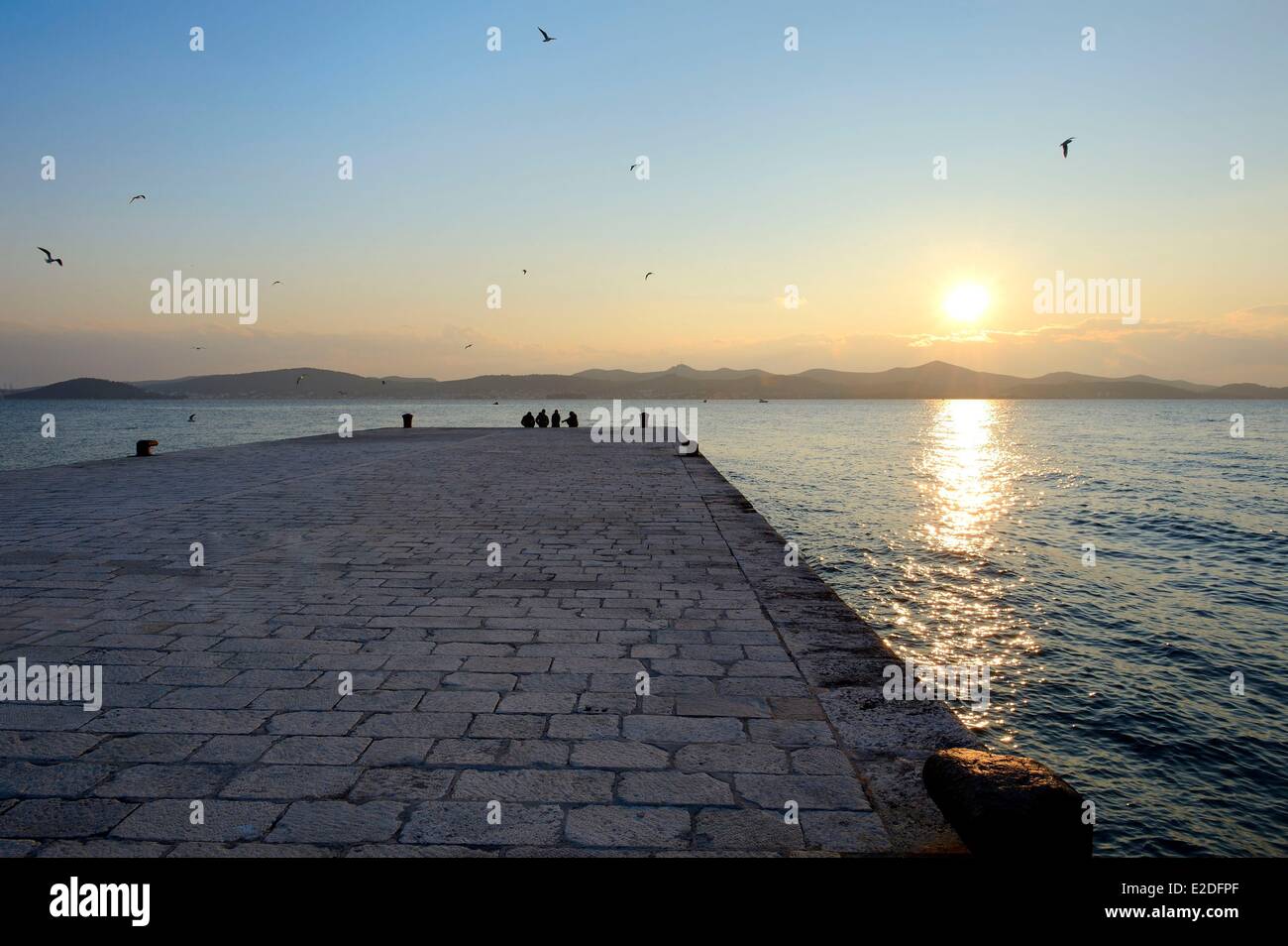 Croatia Dalmatia Dalmatian Coast Zadar the Riva seaside promenade Stock ...