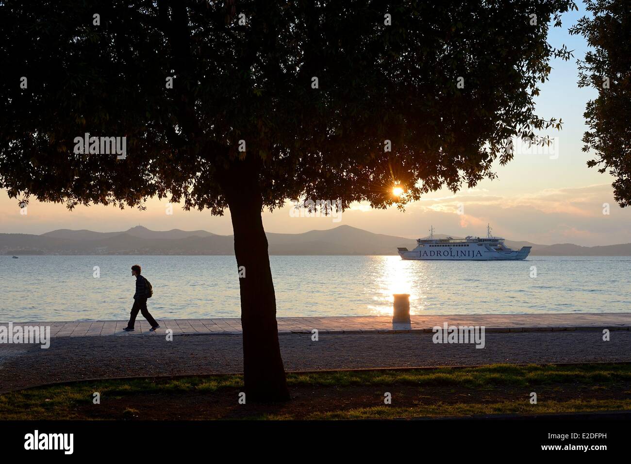 Croatia Dalmatia Dalmatian Coast Zadar the Riva seaside promenade Stock ...